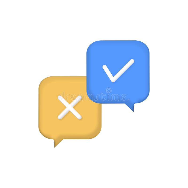 3D Survey Reaction Icon. Cancellation Icons, Confirmed Signs of False ... 3D Survey Reaction Icon. Cancellation Icons, Confirmed Signs of False ...
