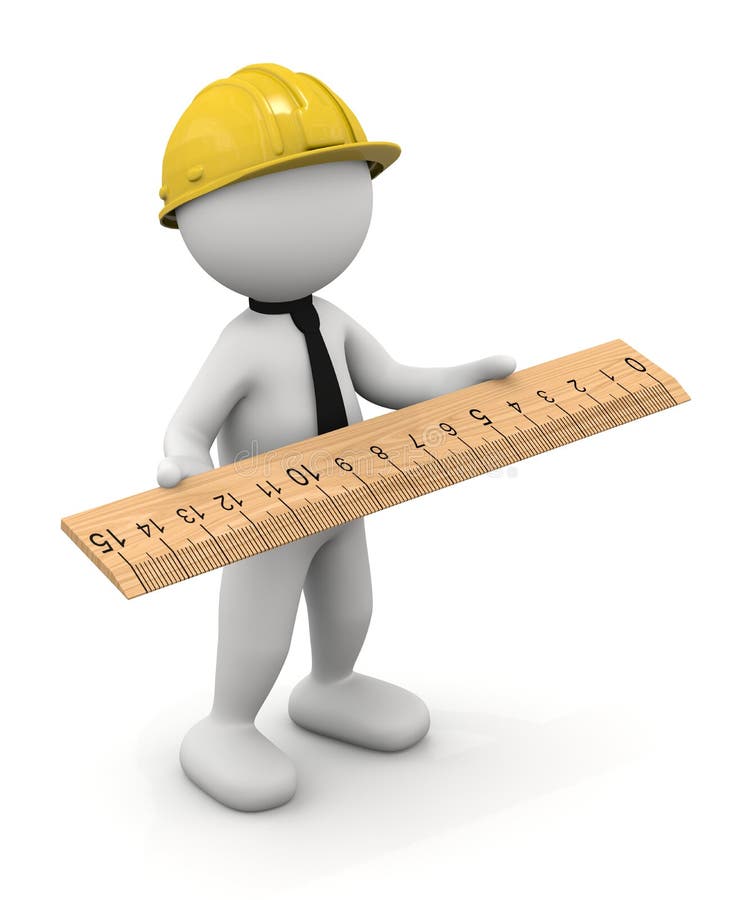 3d Surveyor Man Measuring Construction Stock Illustration ...
