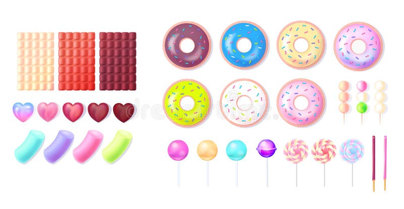 3d sweets vector set food stock vector. Illustration of festival ...