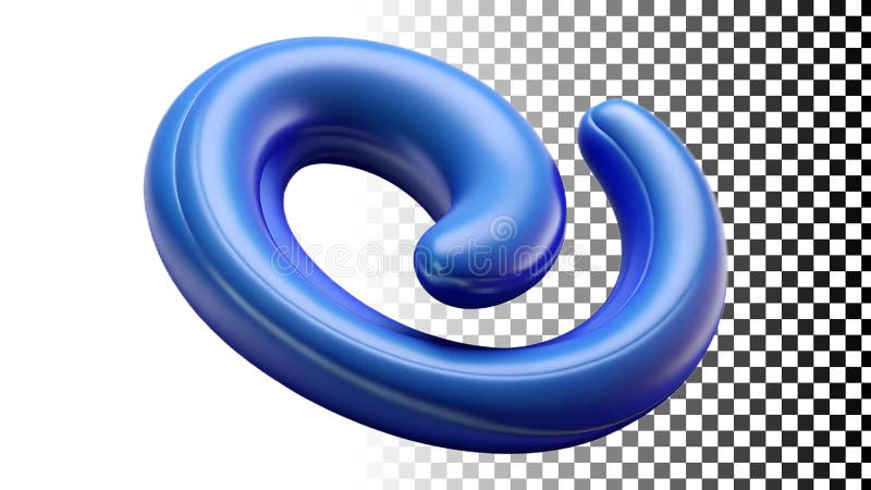 3D Swirl Shape Icon Abstract Curve Spiral Graphic Design Element Png ...