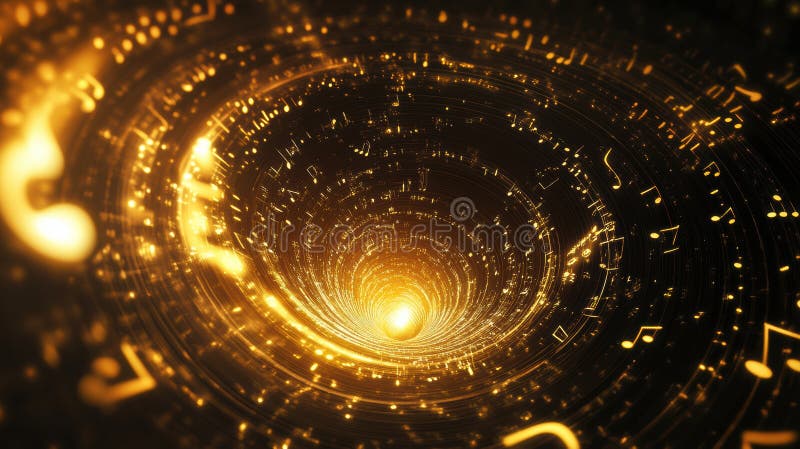 3D Swirling Music Notes Creating a Dynamic Illusion of Movement and ...