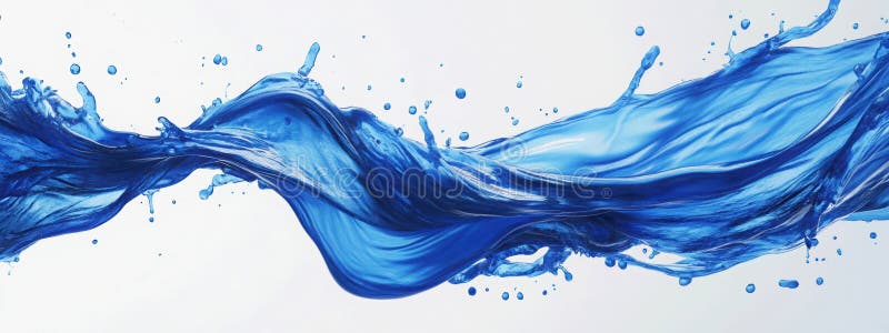 3D Swoosh of Water with Realistic Texture and Motion, Featuring Curved ...