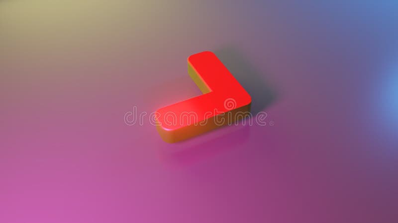 3d Symbol of Angle Right Icon Render Stock Illustration - Illustration ...