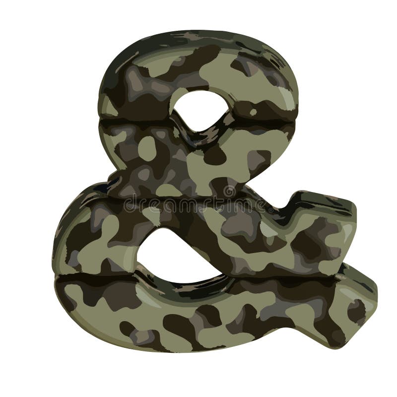 Symbol in Brown Camouflage. Number 4 Stock Vector - Illustration of ...