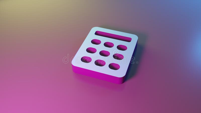 3d Symbol of Calculator Icon Render Stock Illustration - Illustration ...