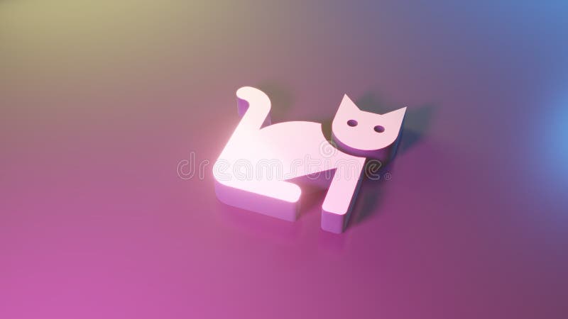 3d Symbol of Cat Icon Render Stock Illustration - Illustration of ...