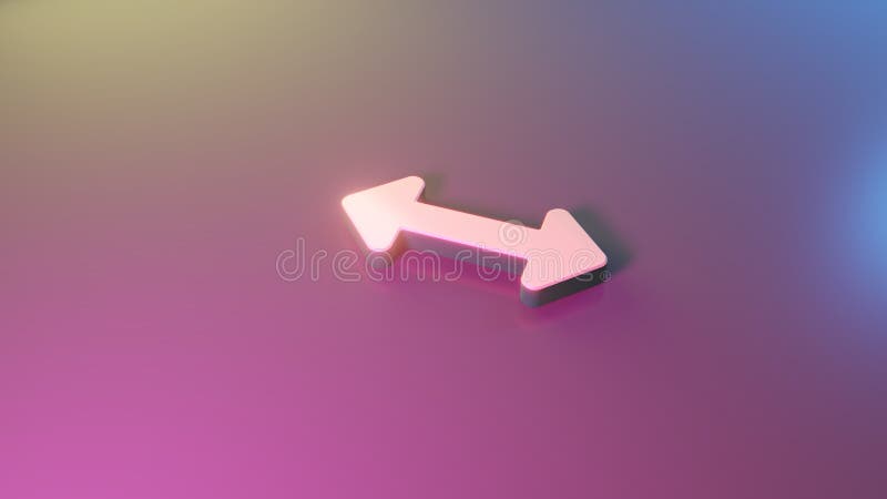 3d Symbol of Double Horizontal Arrow Icon Render Stock Illustration ...