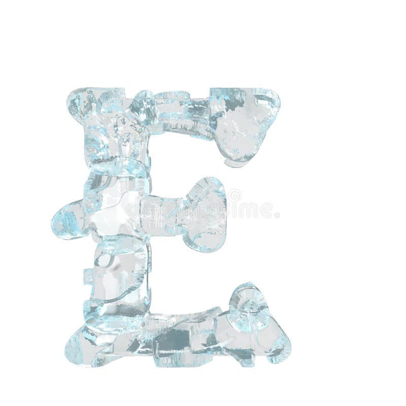 Symbol Made of Broken Ice. Letter E Stock Vector - Illustration of ...