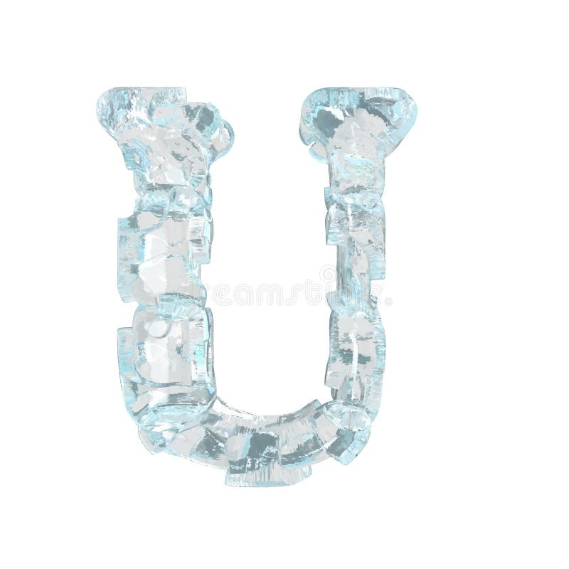 Symbol Made of Broken Ice. Letter U Stock Illustration - Illustration ...