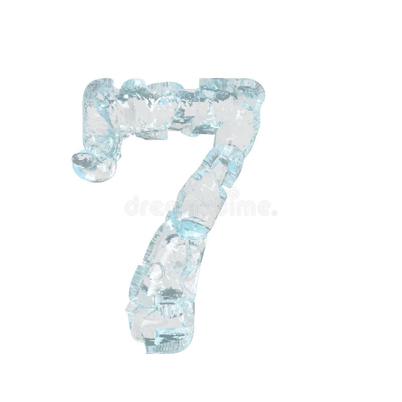 Symbol Made of Broken Ice. Number 7 Stock Vector - Illustration of blue ...