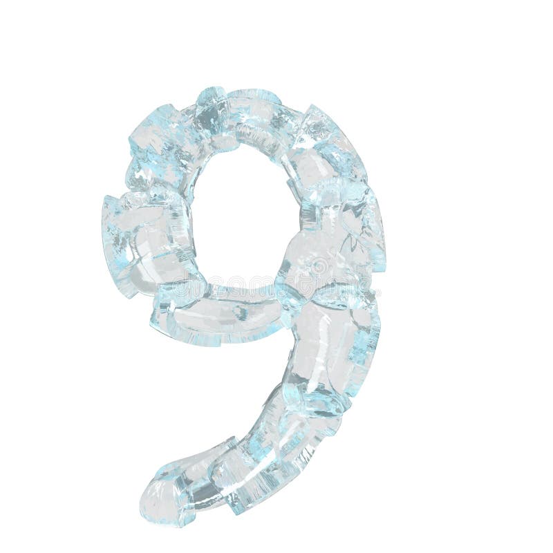 Symbol Made of Broken Ice. Number 9 Stock Illustration - Illustration ...