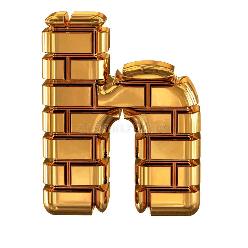 The 3d Symbol Made of Gold Bricks. Letter H Stock Vector - Illustration ...
