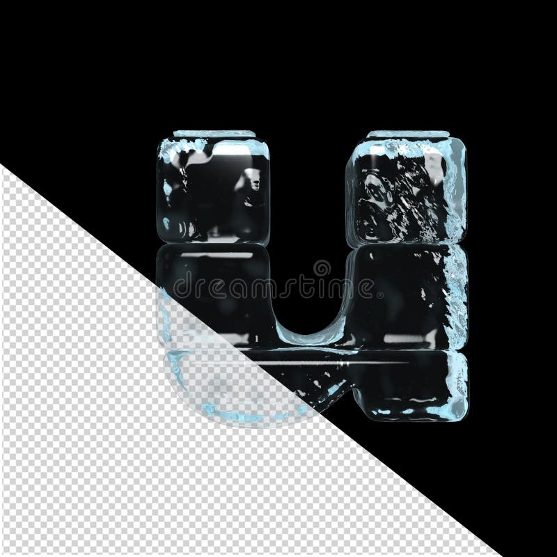 The Symbol is Made of Ice. Letter U Stock Vector - Illustration of snow ...