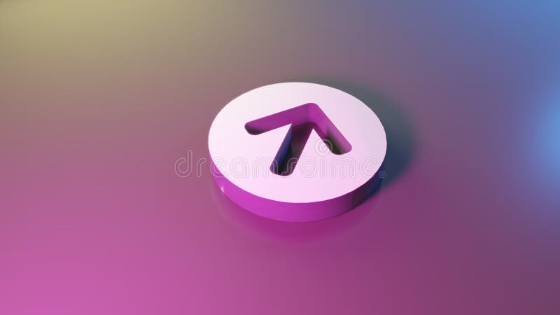 3d Symbol of Up Arrow in Circle Icon Render Stock Illustration ...
