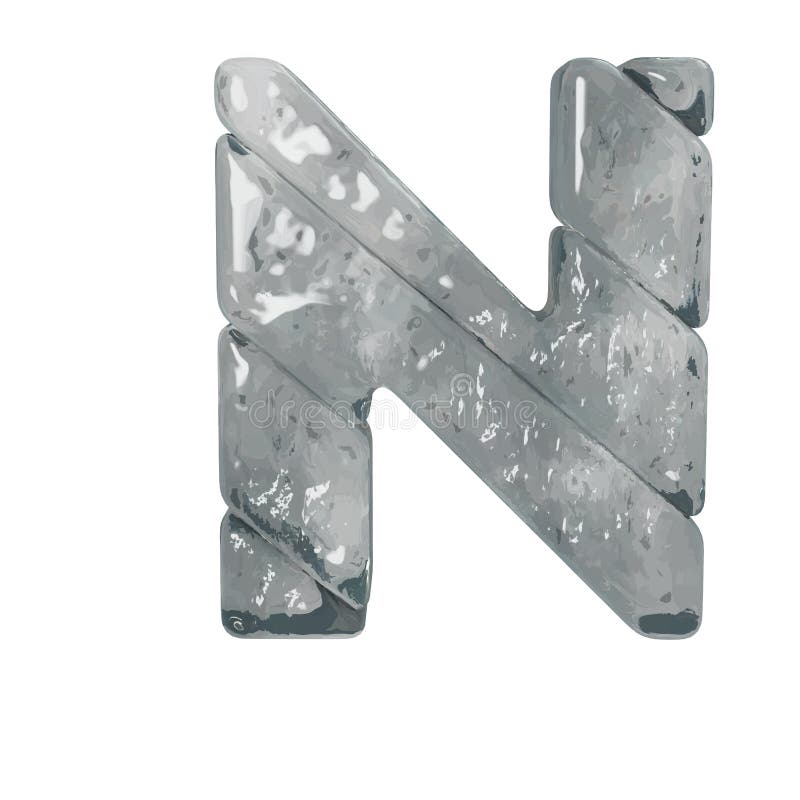 Symbols Made of Gray Ice. Letter N Stock Vector - Illustration of ...