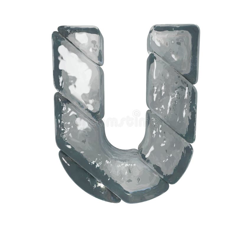 Symbols Made of Gray Ice. Letter U Stock Vector - Illustration of ...
