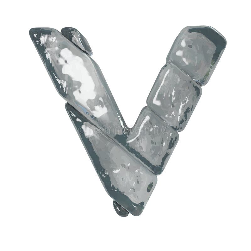 Symbols Made of Gray Ice. Letter V Stock Vector - Illustration of ...