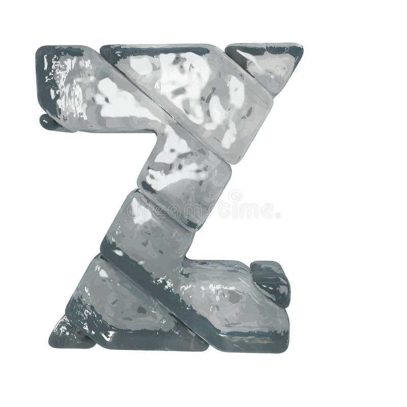 Symbols Made of Gray Ice. Letter Z Stock Vector - Illustration of frost ...