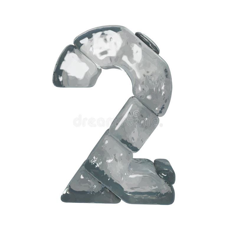 Symbols Made of Gray Ice. Number 2 Stock Illustration - Illustration of ...