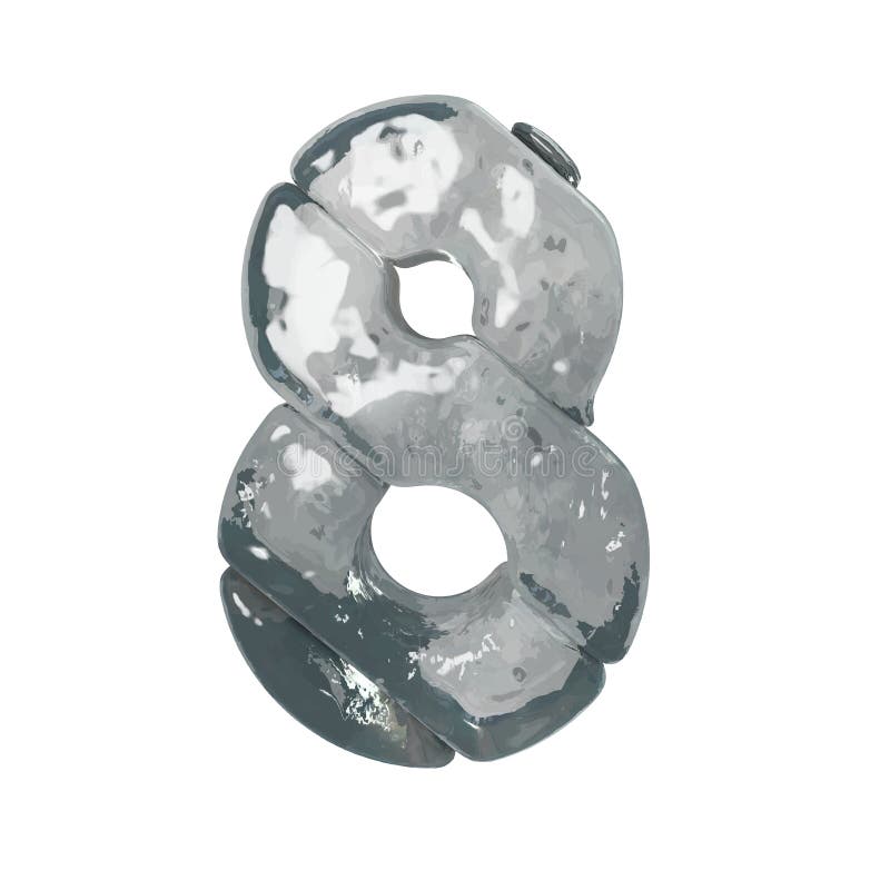 Symbols Made of Gray Ice. Number 8 Stock Vector - Illustration of ...