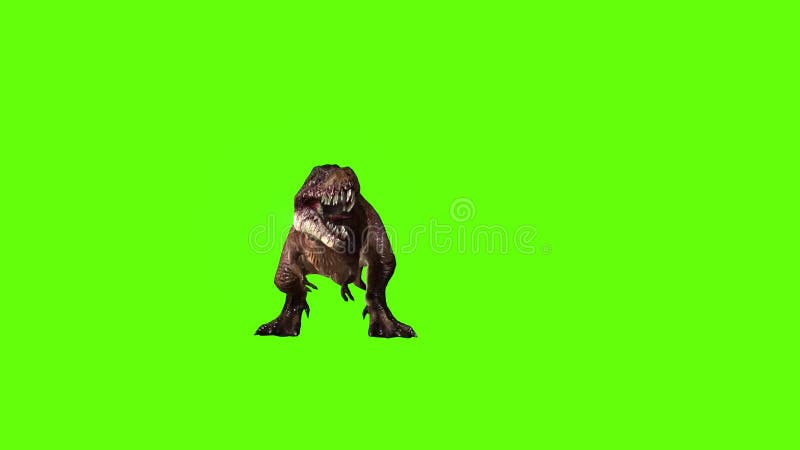 3D T-rex Dinosaur Hit Head Animated on Green Screen Stock Footage ...