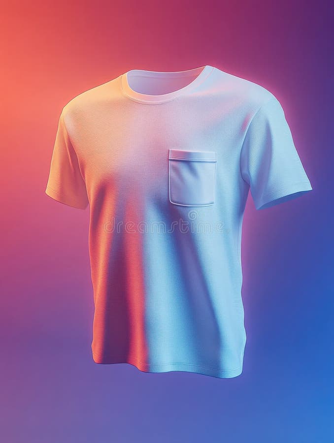 3D T-shirt Mockup with Pocket, Angled View of a Floating T-shirt (AI ...