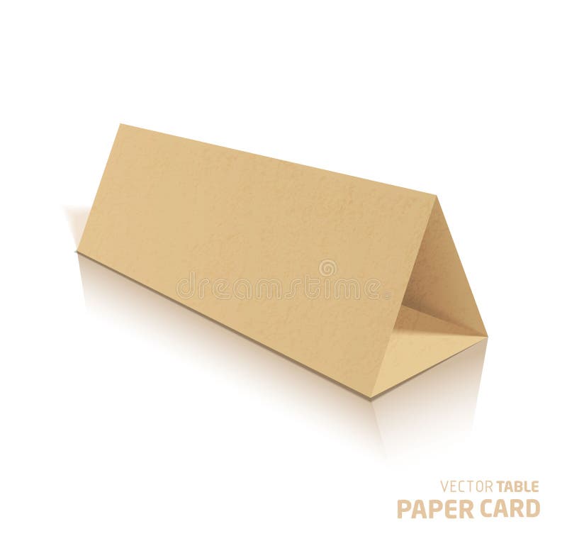 3d Table Papercraft Card on a Grey Background. Stock Vector ...