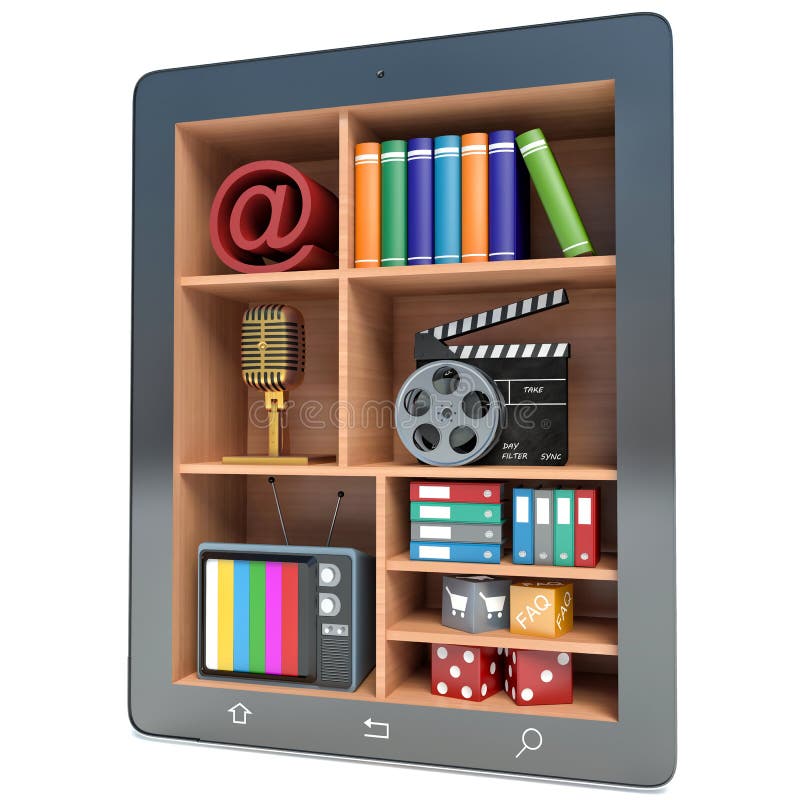 3d Tablet Pc Multimedia Concept, Isolated White Stock Illustration ...