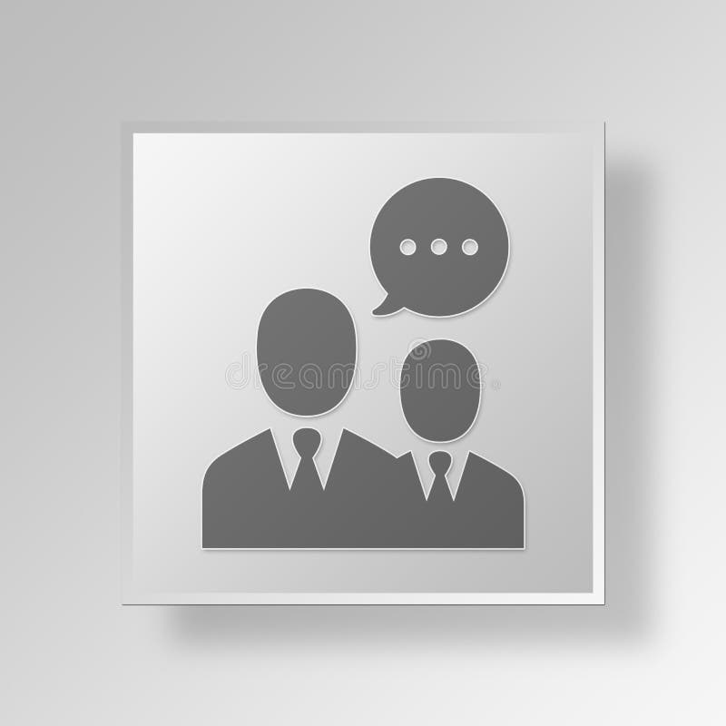 3D Talking Icon Business Concept Stock Illustration - Illustration of ...