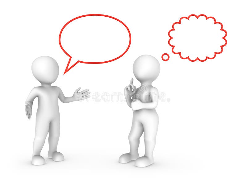 3d Talking People with Speech Bubble and Tinnk Cloud Above Stock ...
