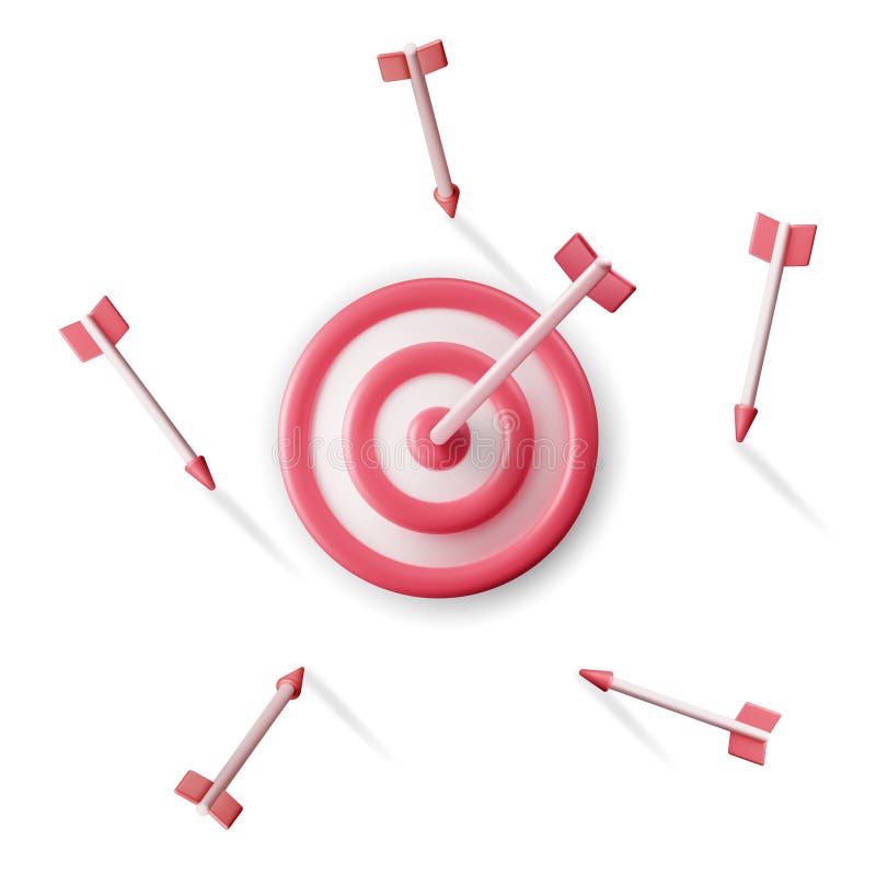 3D Target with Arrow in Center Icon Stock Vector - Illustration of ... 3D Target with Arrow in Center Icon Stock Vector - Illustration of ...
