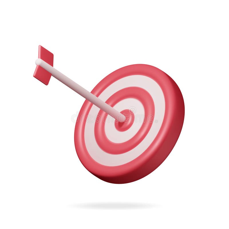 3D Target with Arrow in Center Icon Stock Vector - Illustration of idea ... 3D Target with Arrow in Center Icon Stock Vector - Illustration of idea ...