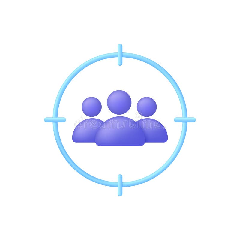 3D Target Audience Icon. Customer Attraction Campaign, Advertising ...
