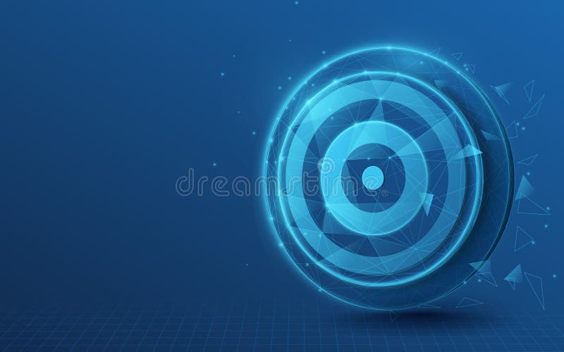 3d Target Board Sign. Low Poly, Lines, Triangles, and Particle Style ...