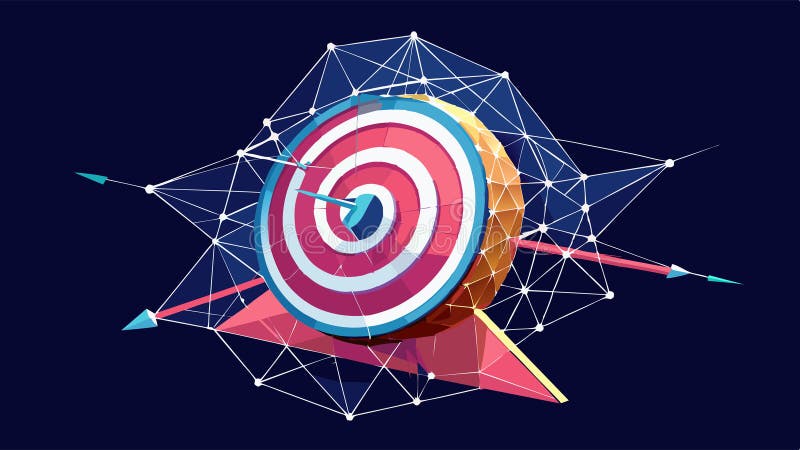 3d Target Board Sign. Low Poly, Lines, Triangles, and Particle Style ...