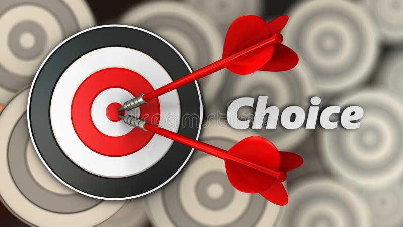 Target Choice Shows Two-way Path Decision Stock Illustration ...
