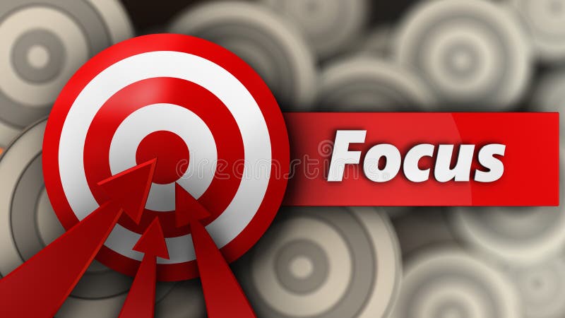 Focus On Target Group - 3D Illustration Stock Illustration ...