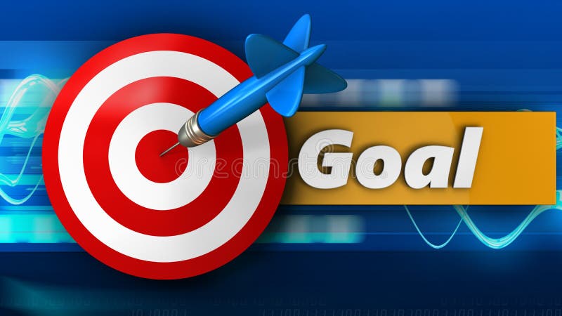 3d target with goal sign stock illustration. Illustration of circle ...