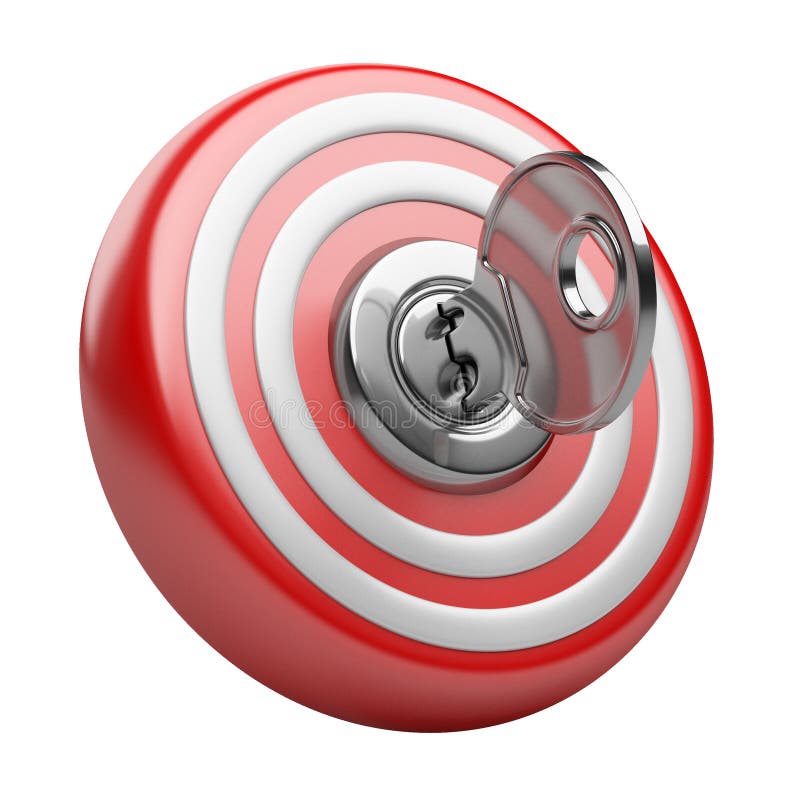 Target with Keyhole and Success-key on the Ground Stock Illustration ...