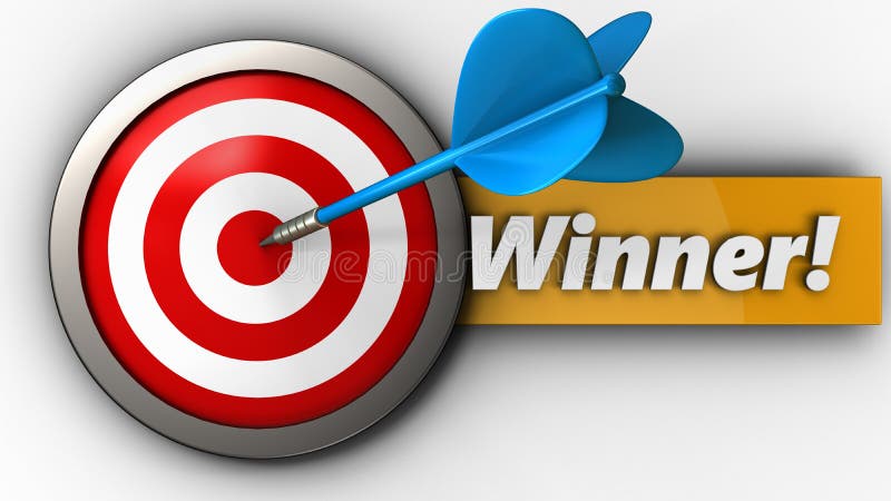 3d target with winner sign stock illustration. Illustration of leisure ...