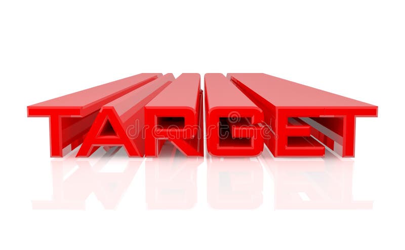 TARGET Red Word on White Background Illustration 3D Rendering Stock ...