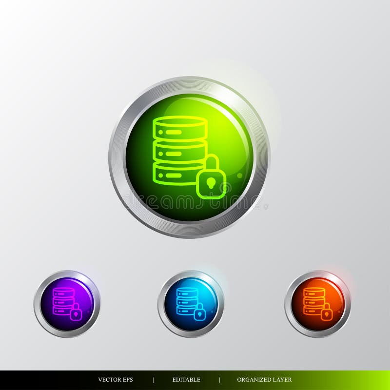 3d-Taste Big Data Gesperrt Symbol Vektor Abbildung - Illustration von ...