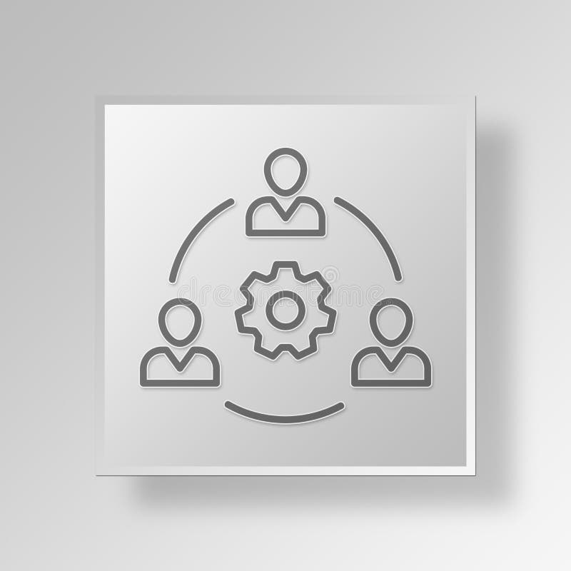 3D Team Work Icon Business Concept Stock Illustration - Illustration of ...
