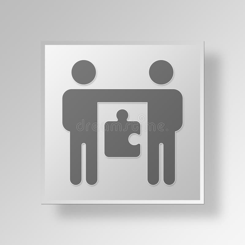 3D Team Work Icon Business Concept Stock Illustration - Illustration of ...