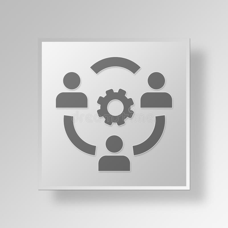 3D Team Work Icon Business Concept Stock Illustration - Illustration of ...
