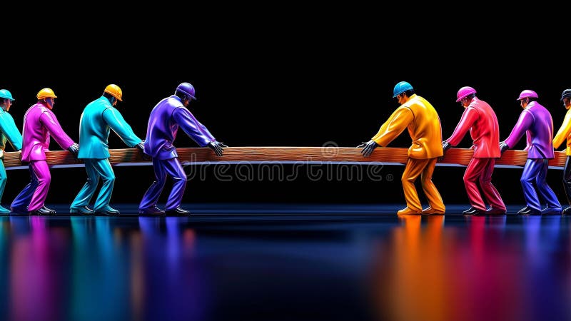 3d Teamwork and Balance Challenge Concept Stock Illustration ...