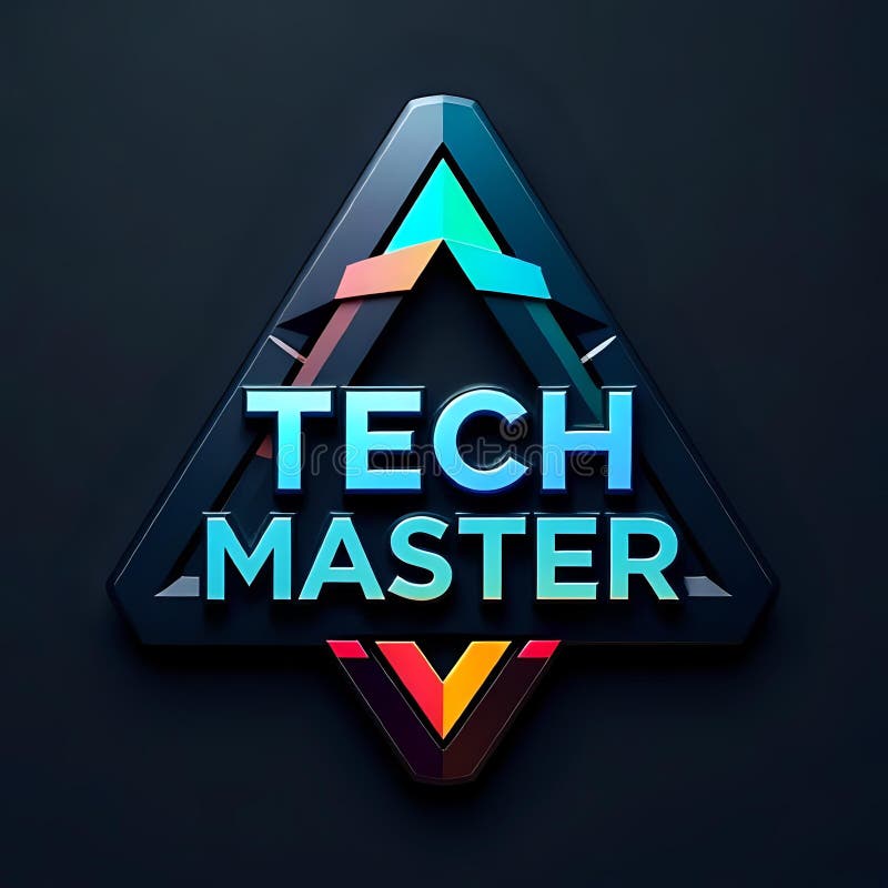 A 3d Tech Master Logo Design with Triangle and Gradient Color Scheme ...