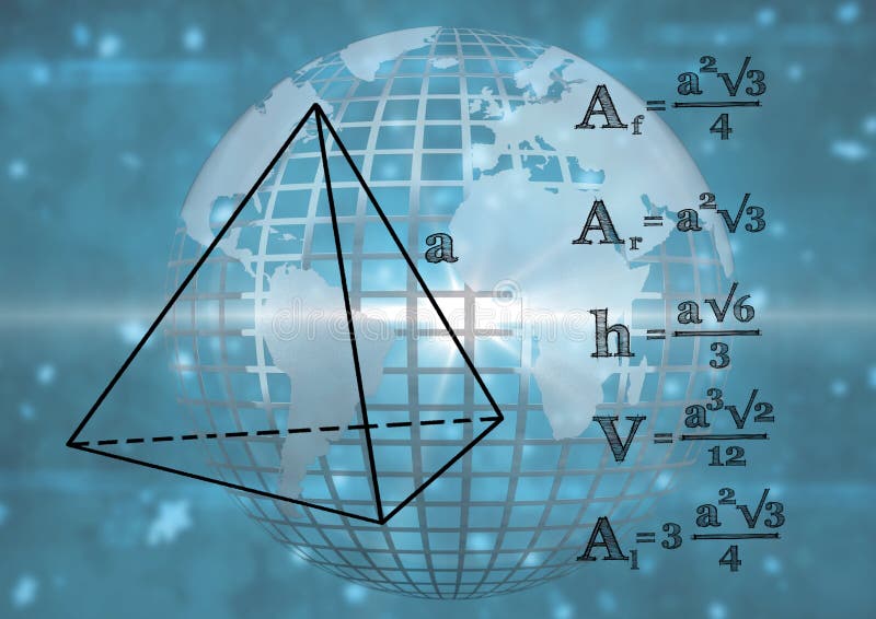 3D Technological Earth with Graphic about Triangle Stock Illustration ...