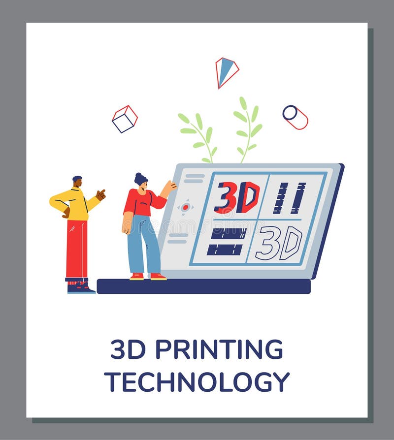 3d Technology of Printing and Additive Manufacturing Banner Flat Vector ...