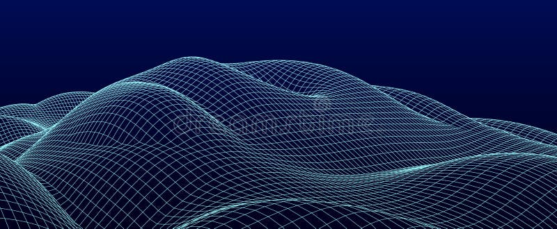 3d Technology Vector Illustration. Abstraction. Landscape Design of ...